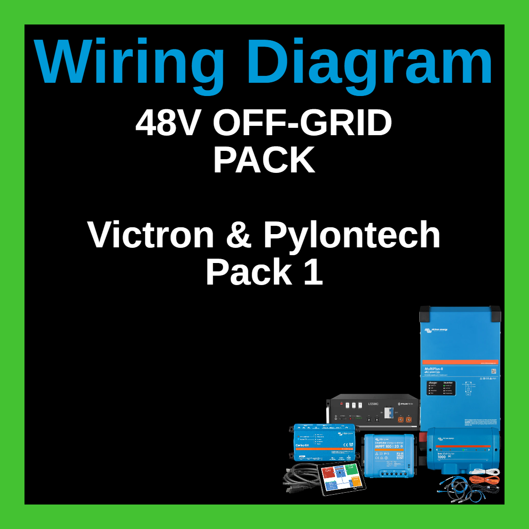 Wiring Diagram - 48v Off-Grid Pack | Victron & Pylontech Pack 1