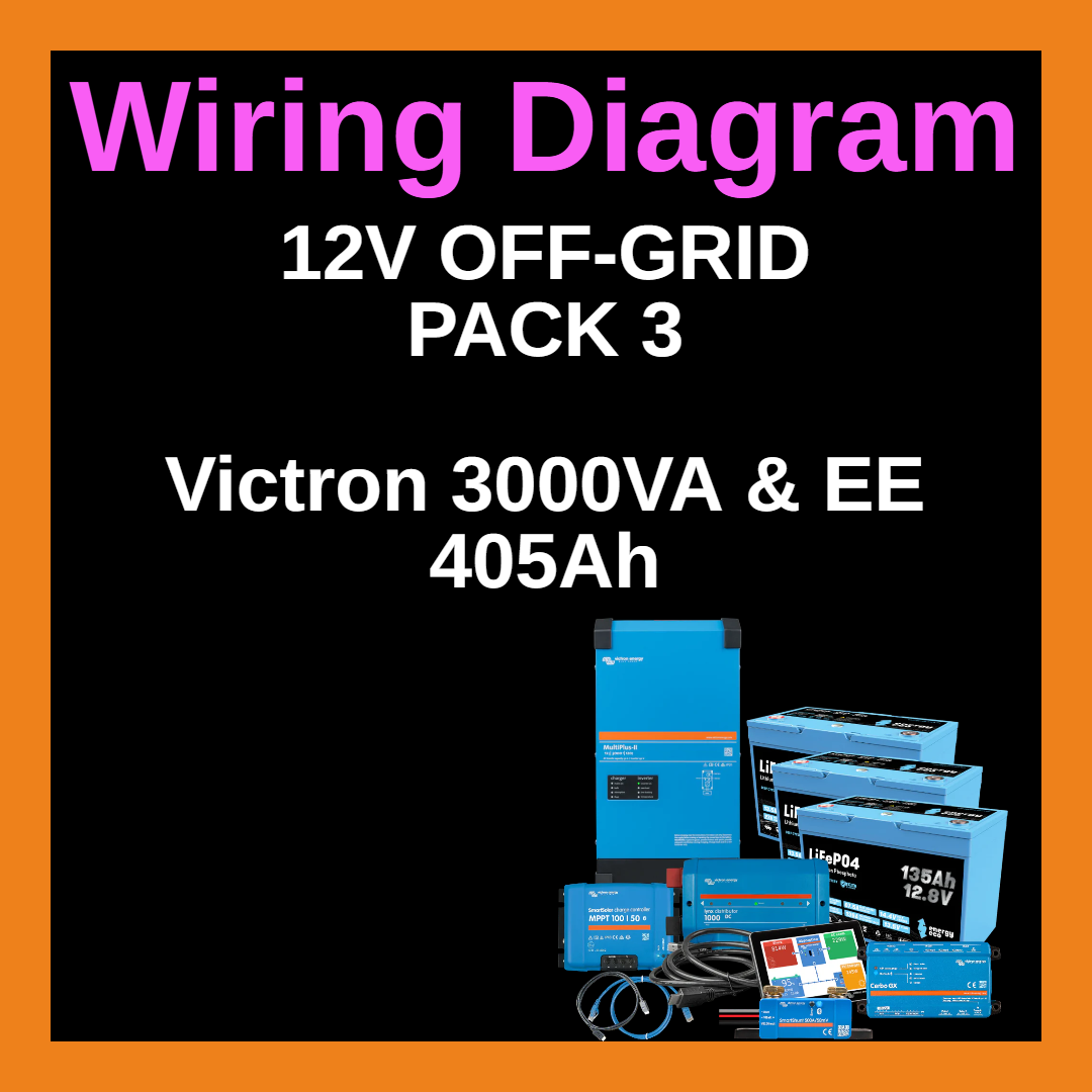 Wiring Diagram - 12v Off-Grid Pack 3 | Victron 3000VA & EE 405Ah