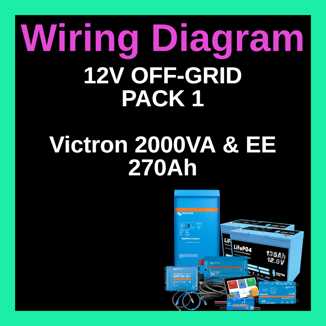 Wiring Diagram - 12v Off-Grid Pack 1 | Victron 2000VA & EE 270Ah