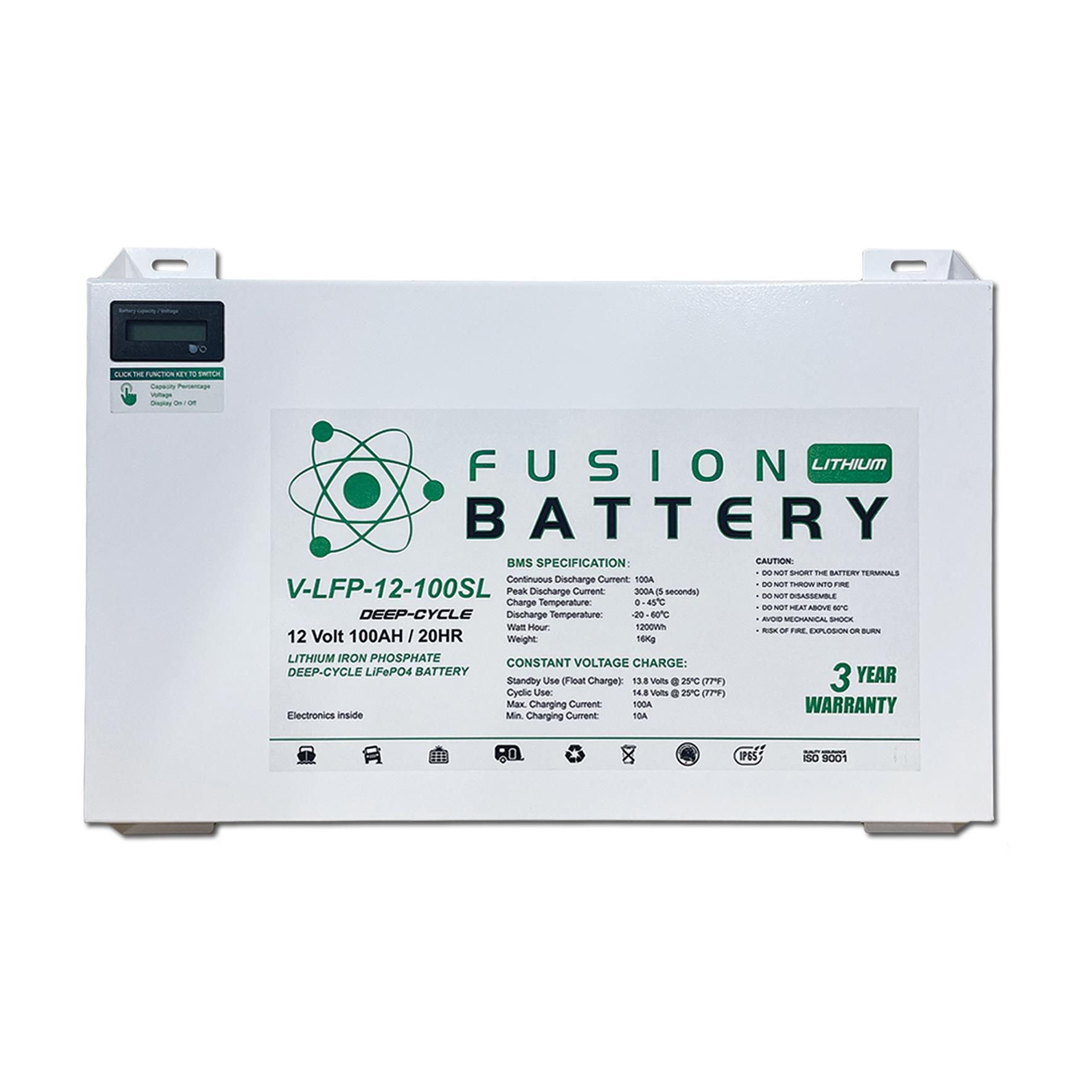 V-LFP-12-100SL | 12v 100Ah Lithium Battery | Deep-Cycle