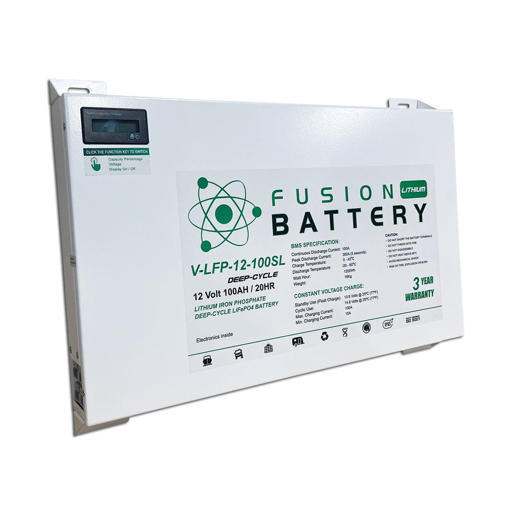 V-LFP-12-100SL | 12v 100Ah Lithium Battery | Deep-Cycle